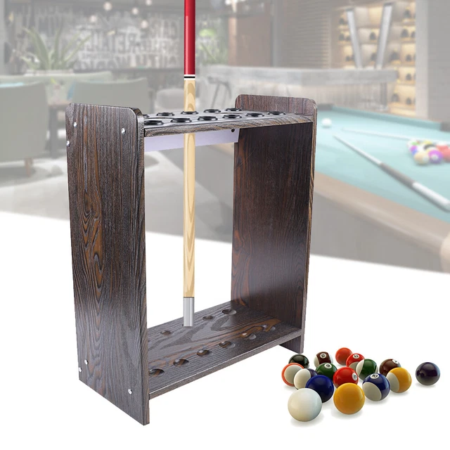 12 BILLIARD POOLS Cue Stick Stand Floor Rack Holder 12 Pool Cue Wood ...