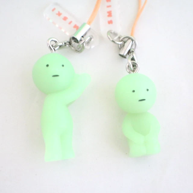 SMISKI SERIES 2 Strap Mascot Listening & Kneeling Glow in Dark 2 pcs ...