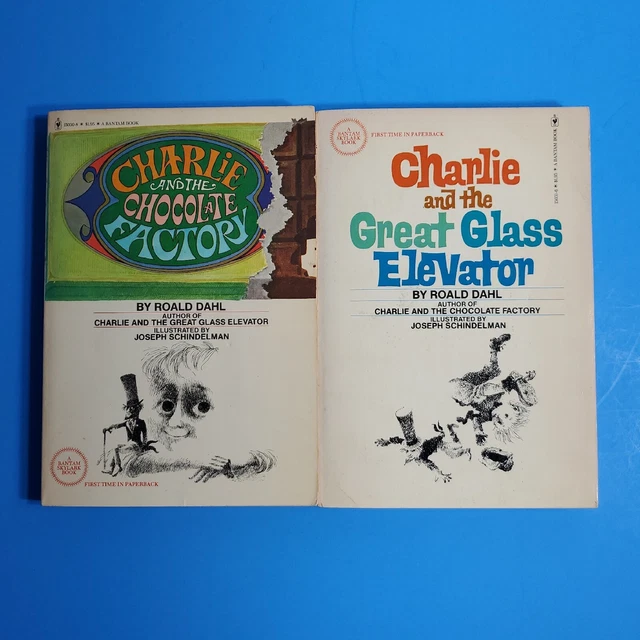 ROALD DAHL ~ Charlie & Chocolate Factory & Great Glass Elevator Vintage ...