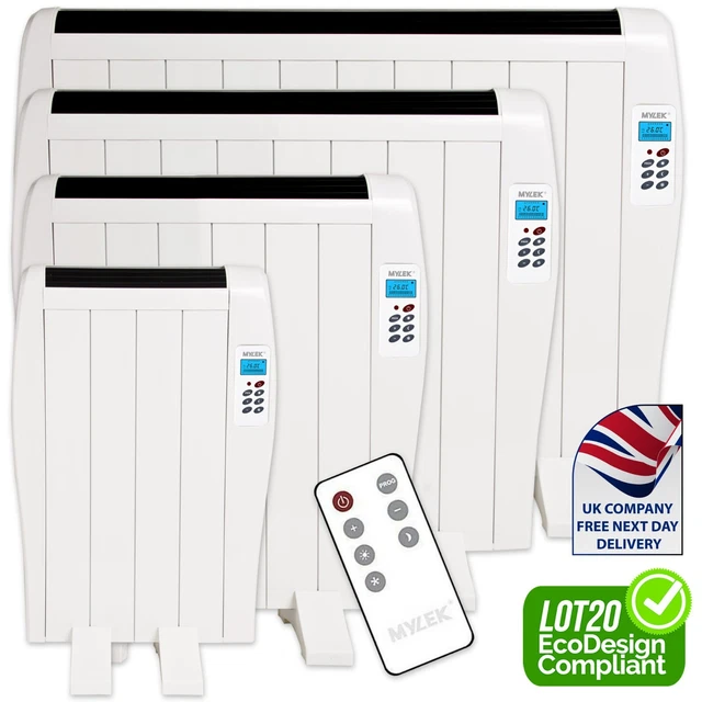 PANEL HEATER RADIATOR Electric With Timer Wall Mounted Aluminium Slim ...