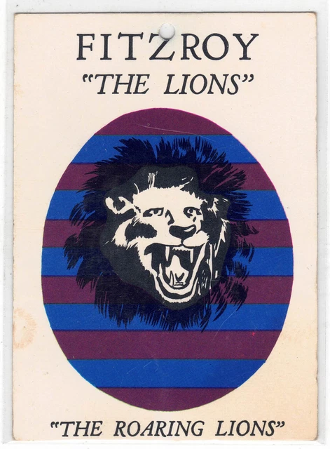 SCANLENS AFL VFL FOOTY CARD 1968 b FITZROY LIONS EMBLEM LOGO MASCOT Fab ...