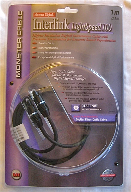 MONSTER CABLE LIGHTSPEED Digital Glasfaser Audio 1 m/3,3' 300DFO ...