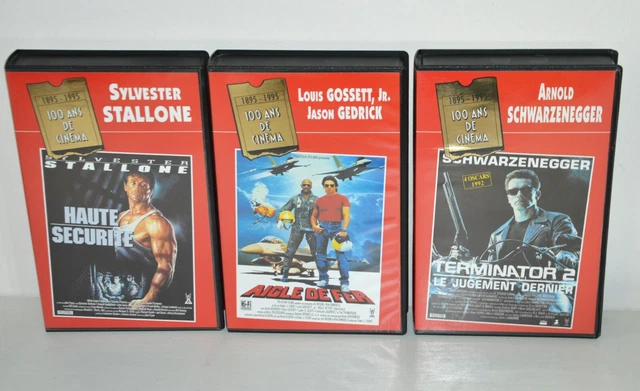 LOT CASSETTE VIDÉO K7 VHS SCHWARZENEGGER TERMINATOR 2 STALLONE AIGLE ...