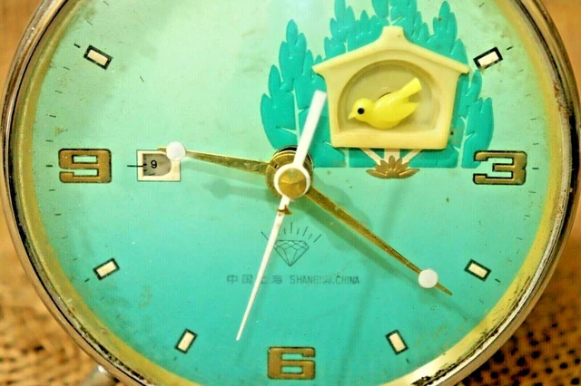 VINTAGE BIRD SINGING Alarm Clock Bird Mechanical Alarm Clock Bird Is ...