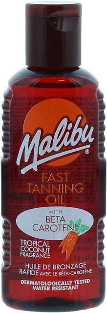 MALIBU SUN BRONZING Fast Tanning Oil with Beta Carotene, Water ...