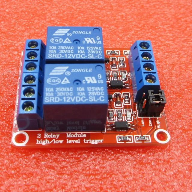 2-CHANNEL 12V RELAY Module Optocoupler High and Low Level Trigger for ...