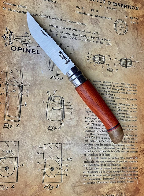OPINEL N°8 PADOUK Talon En Noyer Custom Guilloché. EUR 26,50 - PicClick FR