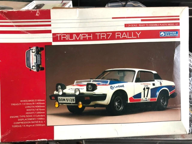 GUNZE-SANGYO 1:24 SCALE TRIUMPH TR7 RALLY MOTORIZED MODEL KIT SEALED ...