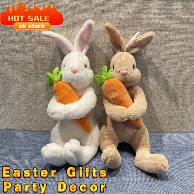 EASTER BUNNY PLUSH Rabbit Doll,Bunny Hugging Carrot Plush Toy Easter ...