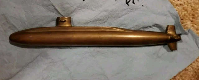 RARE RARE WAR PRISONER FROM BOP HANDMADE SOLID BRASS SUBMARINE 10" X 1 ...