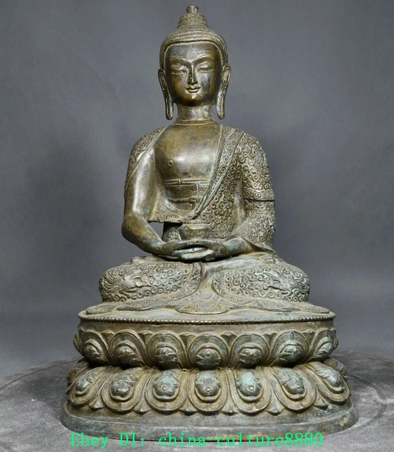 12.5 &VIEUX BOUDDHA bouddhiste tibétain bronze doré Shakyamuni EUR 324,00 - PicClick FR