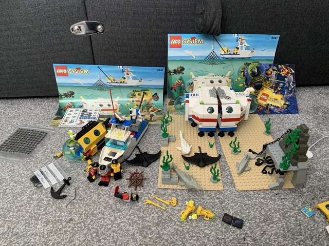 LEGO SET 6441 Rifugio Deef Reef 100% completo di tutte le minifigure ...