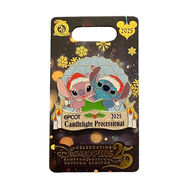DISNEY 2025 EPCOT Candlelight Processional Stitch Angel Pin LE $41.67 ...