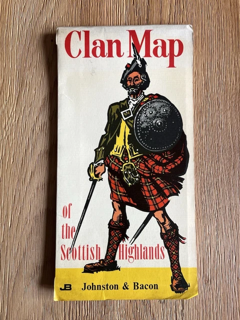 JOHNSTON'S CLAN MAP of the Scottish Highlands undated £7.99 - PicClick UK
