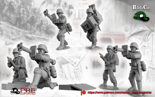 28MM WW2 LUFTWAFFE Field Division Panzerschreck Anti-Tank Team - German ...