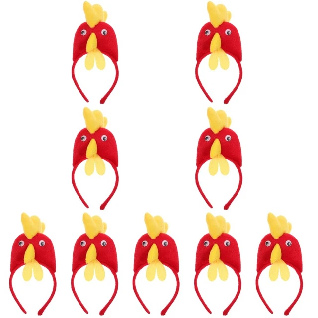 9 PCS ROOSTER Headband Chicken Kids Hen Fun Party Accessory Child £27. ...