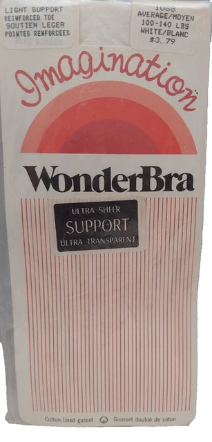 VINTAGE PANTYHOSE WONDERBRA Ultra Sheer Support Color White Average ...