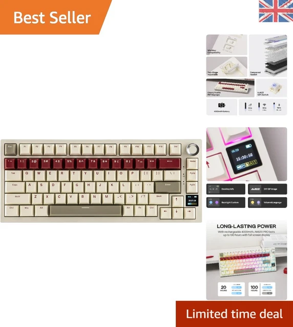AJAZZ AK820 PRO Wireless Mechanical Keyboard - Ideal for Gaming ...