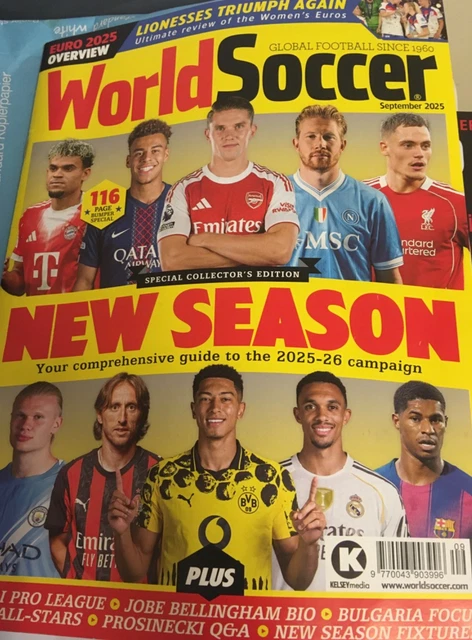 WORLD SOCCER MAGAZINE - SEPTEMBER 2025 - The New Season Preview £1.99 ...