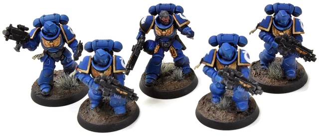 SPACE MARINES 5 Primaris Intercessors #1 WELL PAINTED Warhammer 40K ...