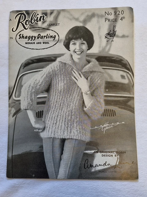 ROBIN KNITTING PATTERN 920 - Ladies Chunky Mohair Designer Sweater ...