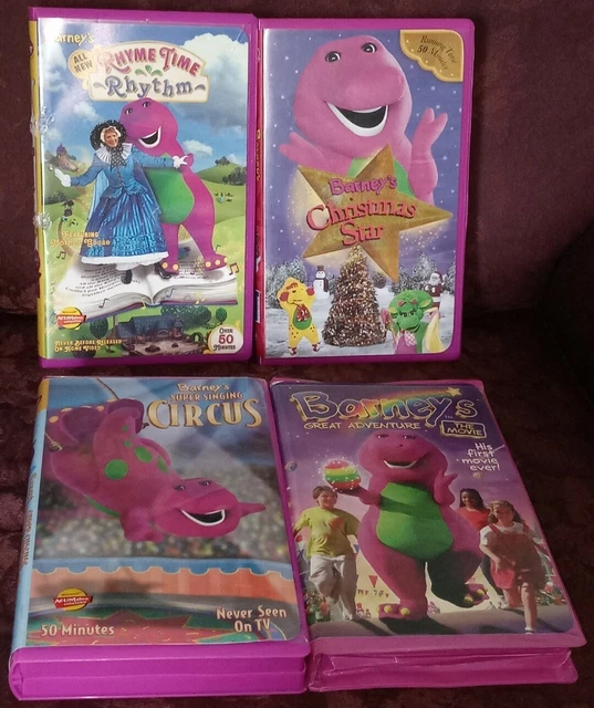 LOT OF 4 Barney Vhs Tapes Rhyme Time/ Christmas Star/ Circus/ Great ...