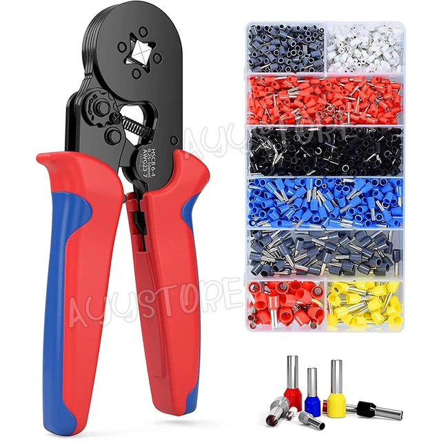 1301 FERRULE CRIMPER Plier Kit 0.25-10mm²Wire End Terminal Ratchet ...