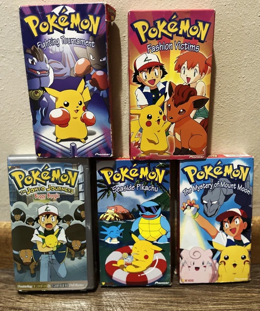 LOT 5 POKÉMON VHS Tapis VHS vintage 1997-1998 Seaside Pikachu Buggy ...