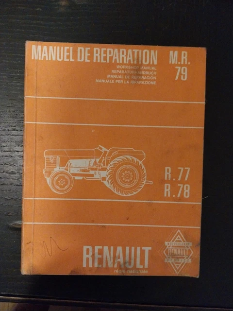 MANUEL REPARATION ATELIER MR 79 Renault R 77 R 78 tracteur Renault ...