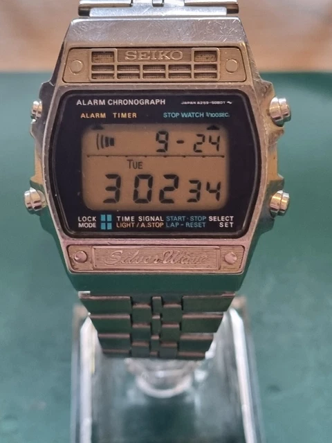 VINTAGE SEIKO A259-5090 .Silver Wave Alarm/Timer/Chronograph. 1979 ...