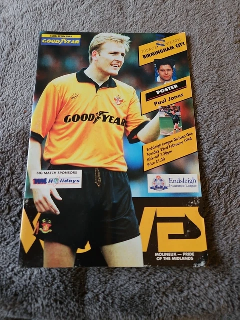 WOLVES FC V Birmingham City Football Programme 1993-1994 Season £0.99 ...