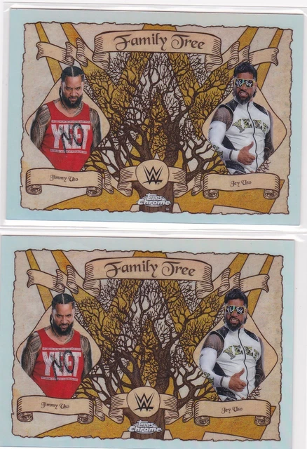 2025 TOPPS CHROME Wwe Jimmy Uso Jey Uso Family Tree #Ft-Us Lot (2 ...