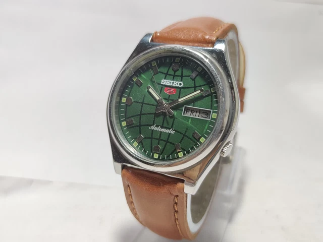 VINTAGE SEIKO AUTOMATIQUE Mouvement Jour Date Cadran Analogique Poignet ...