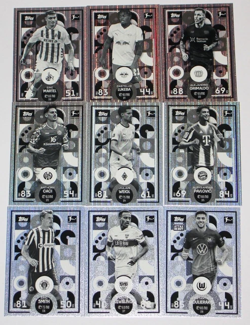 TOPPS MATCH ATTAX 2025/2026 Bundesliga – alle 9 Karten Monochrome ...