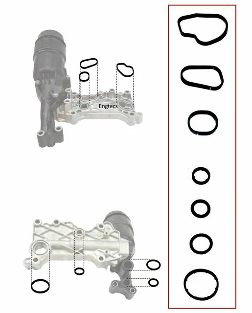 OIL COOLER GASKET Seal Set For Mercedes W204/W212/W639 OM651 Engines ...
