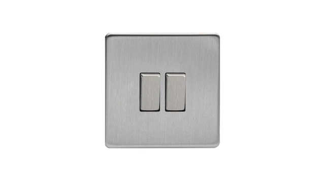 UNIVERSAL DOUBLE STAIR switch 10A 230V push button - polished chrome ...
