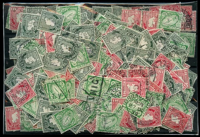 IRELAND 1922-40 SWORD + MAP 500 stamps MIXED 1/2d + 1d + 2d from OLD ...