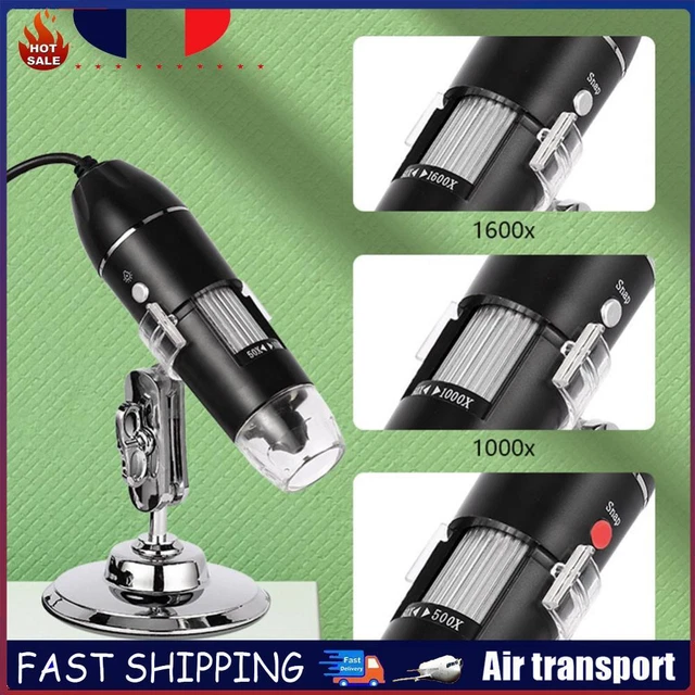 S# CAMÉRA MICROSCOPE USB numérique, loupe LED 500X pour la réparation ...