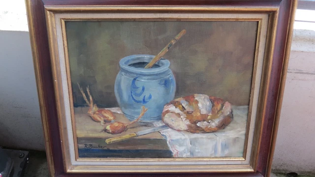 TABLEAUX SIGNÉ RENÉ bucher scène de table alsacien EUR 135,00 - PicClick FR