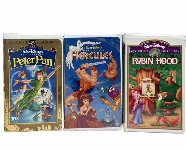 DISNEY MASTERPIECE PETER Pan Hercules Robin Hood VTG VHS Tested £14.94 ...