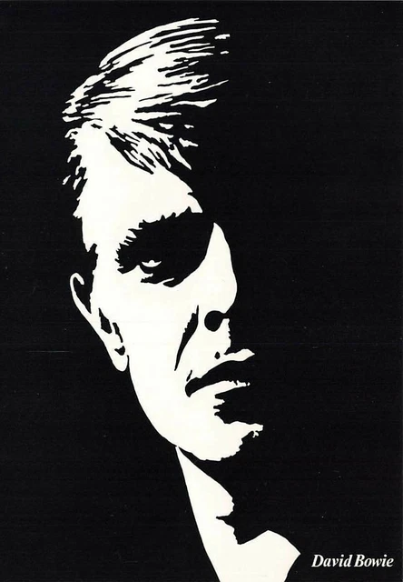 ART POSTCARD, DAVID Bowie Silhouette by Jytte Morch (Beechwood Pub) QR1 ...