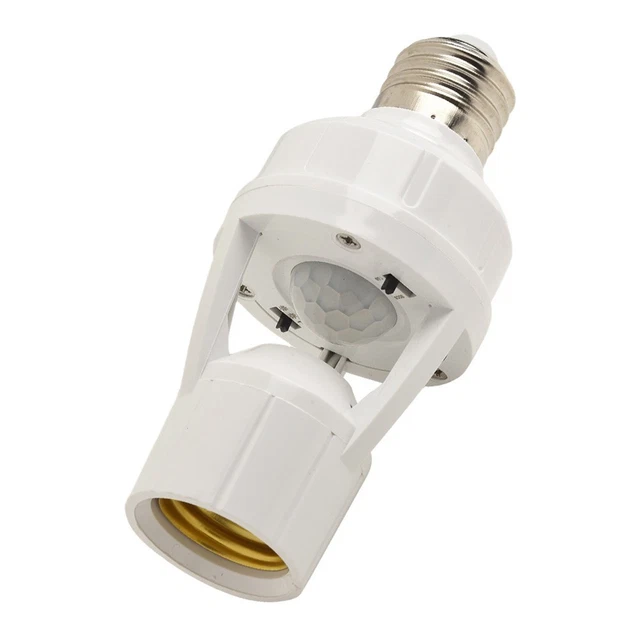 ENERGETICALLY EFFICIENT E27 PIR Sensor Adapter for LED Light Activation ...