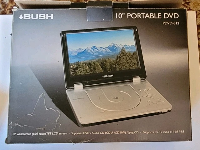BUSH PDVD-312 10’’ Portable DVD Player. Works Off Car Adapter. Included ...