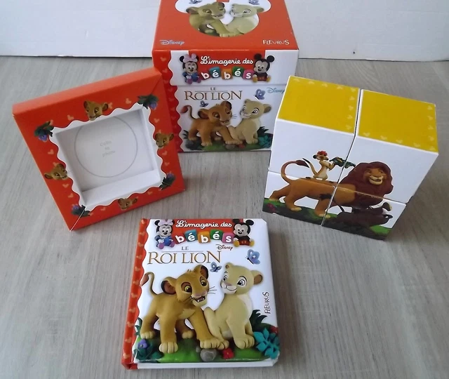 COFFRET LE ROI Lion Disney Livre l'imagerie des bébés + 4 cubes + cadre ...