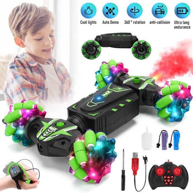 RC STUNT CAR 2.4GHz Gesture Sensor Control Deformable Car with Spray ...