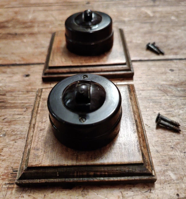 2 X VINTAGE Crabtree Bakelite Dolly Light Switches and Patresses Art ...