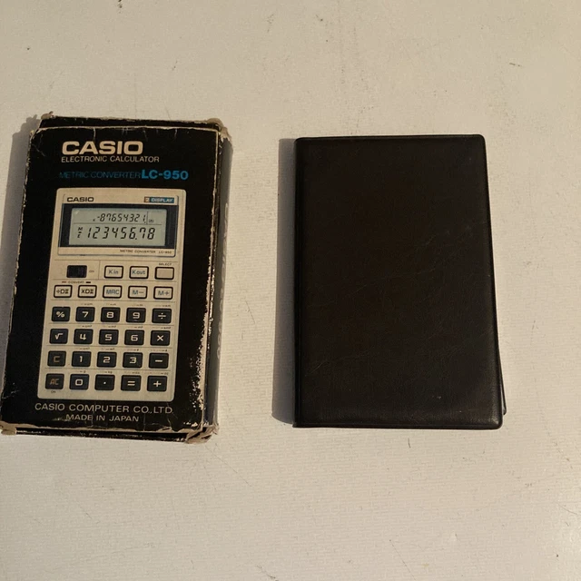 VINTAGE CASIO CALCULATOR LC-950 Electronic With Case Box Instructions ...