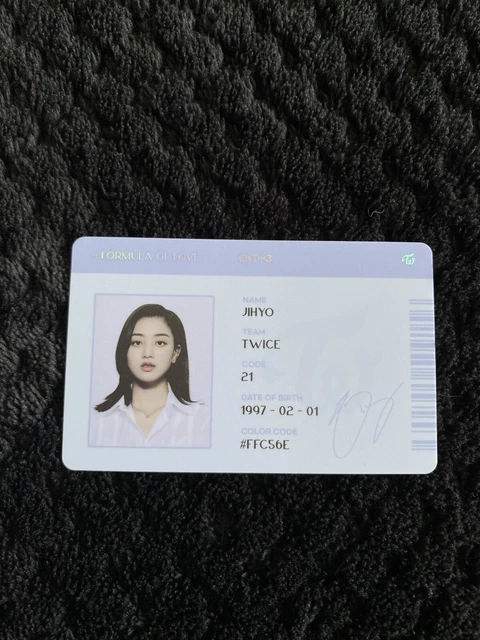 TWICE JIHYO PHOTOCARD Formula Of Love ID Card Official £2.00 - PicClick UK