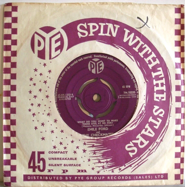 EMILE FORD WHAT Do You What To Make Those Eyes At Me For 7" Vinyl 1959 ...