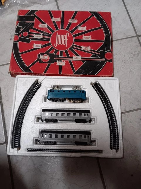 COFFRET JOUEF HO train électrique locomotive bb9004 bleu rail et wagon voyageur EUR 28,00 ...